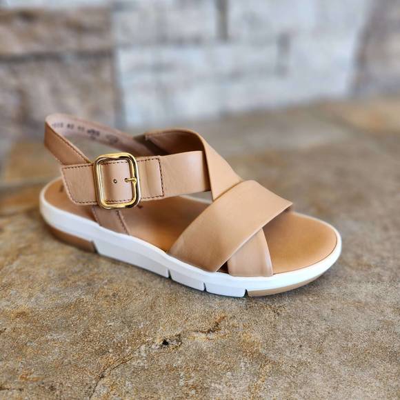 Gabor | Shoes | New Gabor Cross Strap Leather Sandals In Cognac | Poshmark